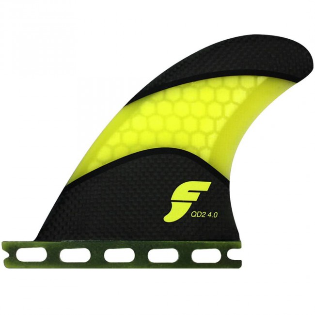 Futures Fins - QD2 4.0'' Quad Rears Techflex - Carbon/Yellow ...